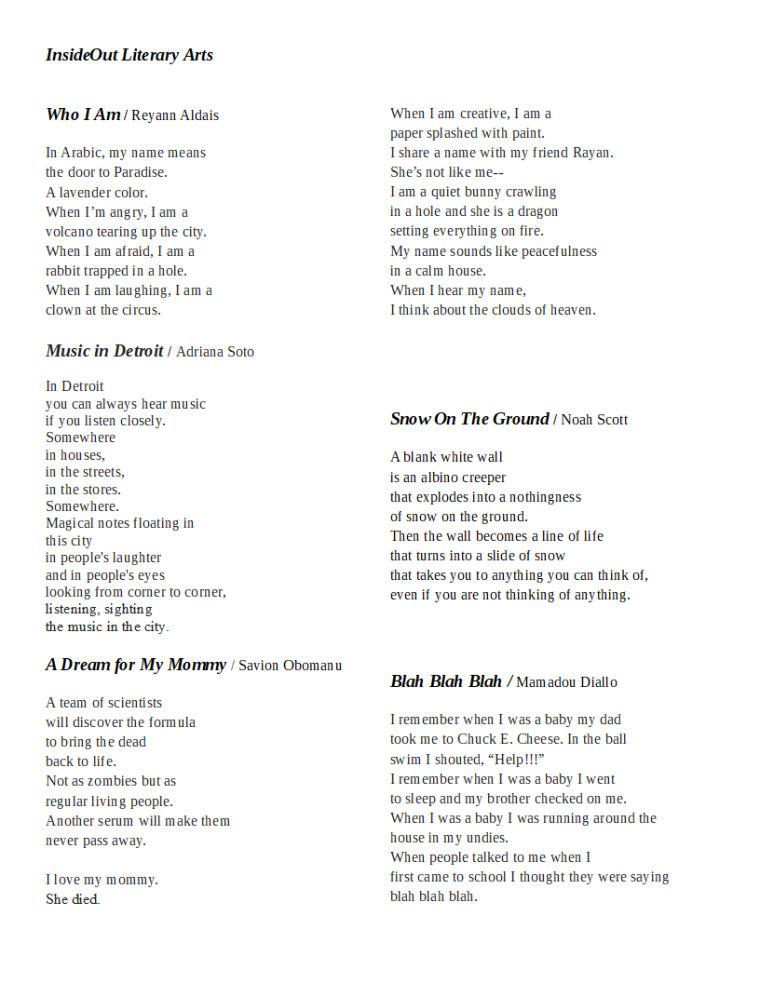 Poems From InsideOut Literary Arts – Third Wednesday Magazine