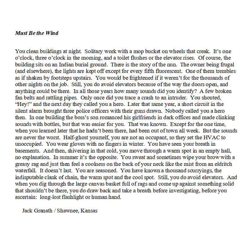 Must Be the Wind / Jack Granath – Third Wednesday Magazine