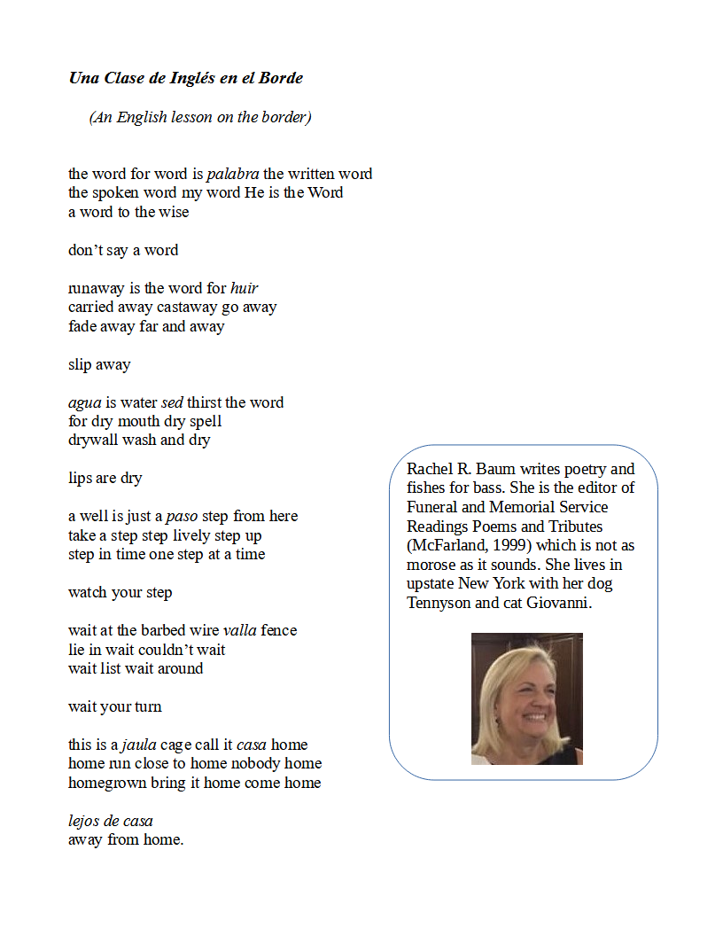 Una Clase de Inglés en el Borde / Rachel Baum – Third Wednesday Magazine