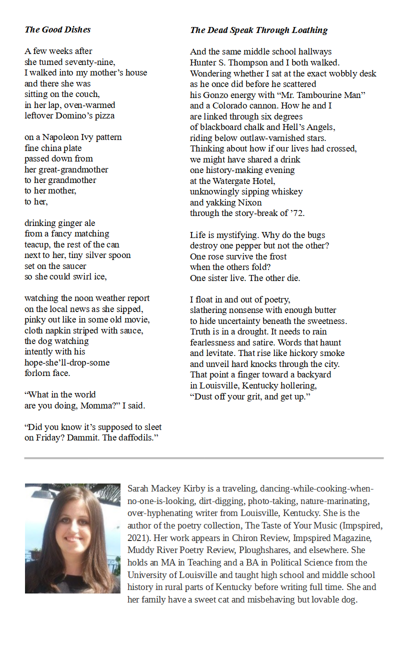 Two Poems by Sarah Mackey Kirby – Third Wednesday Magazine
