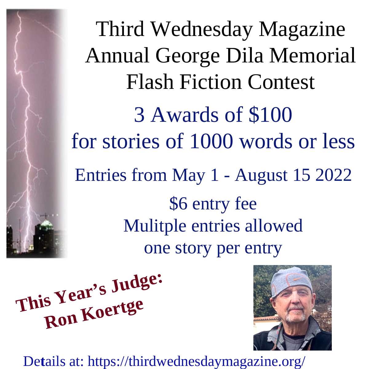 3rd Wednesday’s George Dila Memorial Flash Fiction Contest – Judged by ...