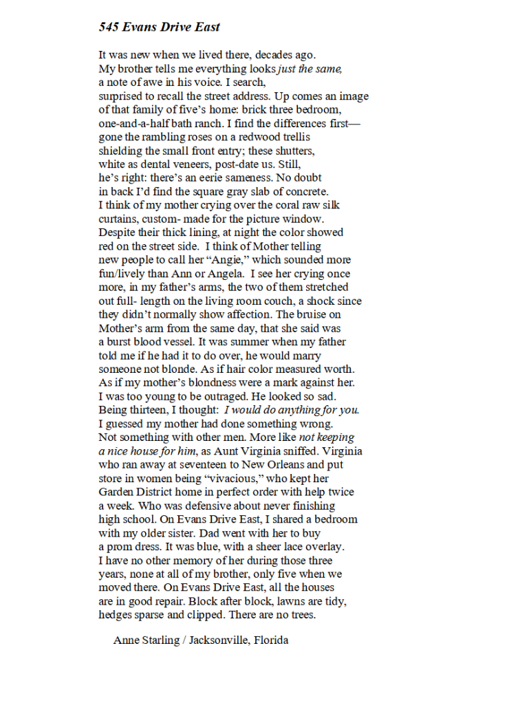 Two Poems by Anne Starling – Third Wednesday Magazine