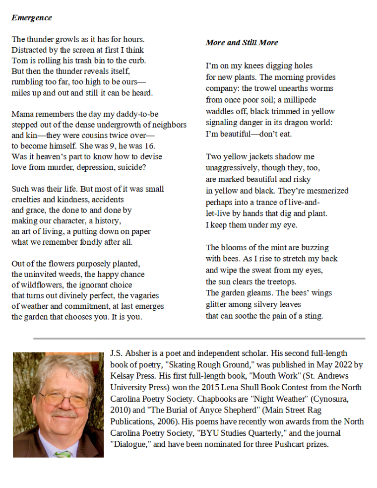 Two Poems by J. S. Absher – Third Wednesday Magazine