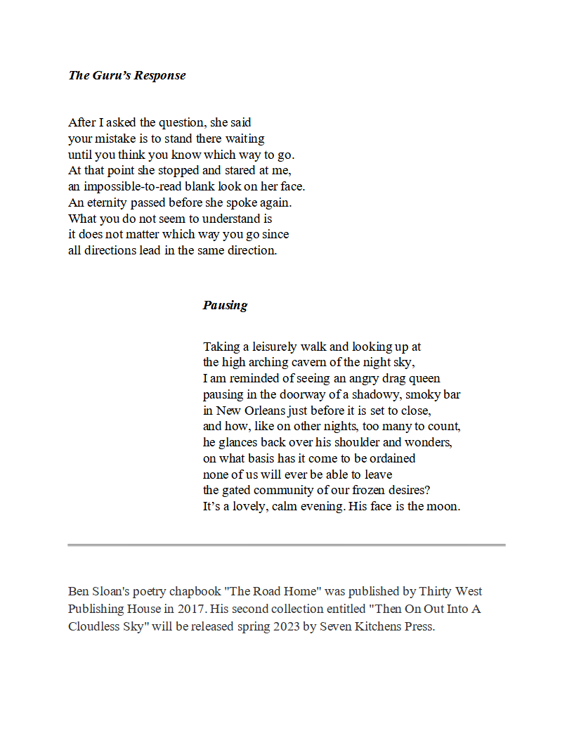 Two Poems by Ben Sloan – Third Wednesday Magazine