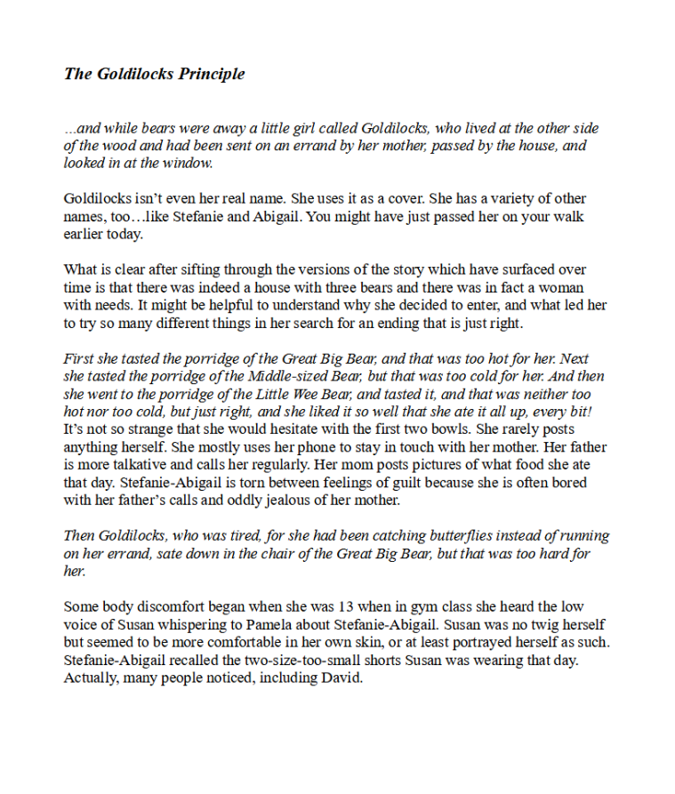 The Goldilocks Principle / Zary Fekete – Third Wednesday Magazine