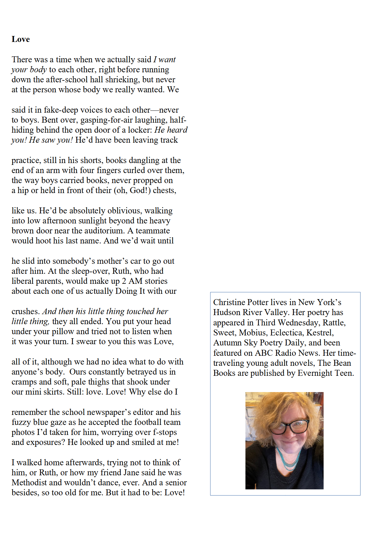 Love / Christine Potter – Third Wednesday Magazine