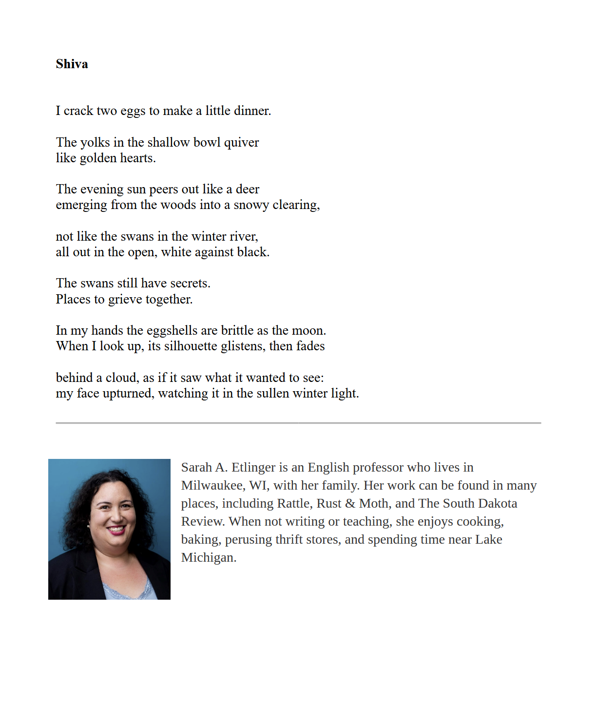 Shiva / Sarah Etlinger – Third Wednesday Magazine