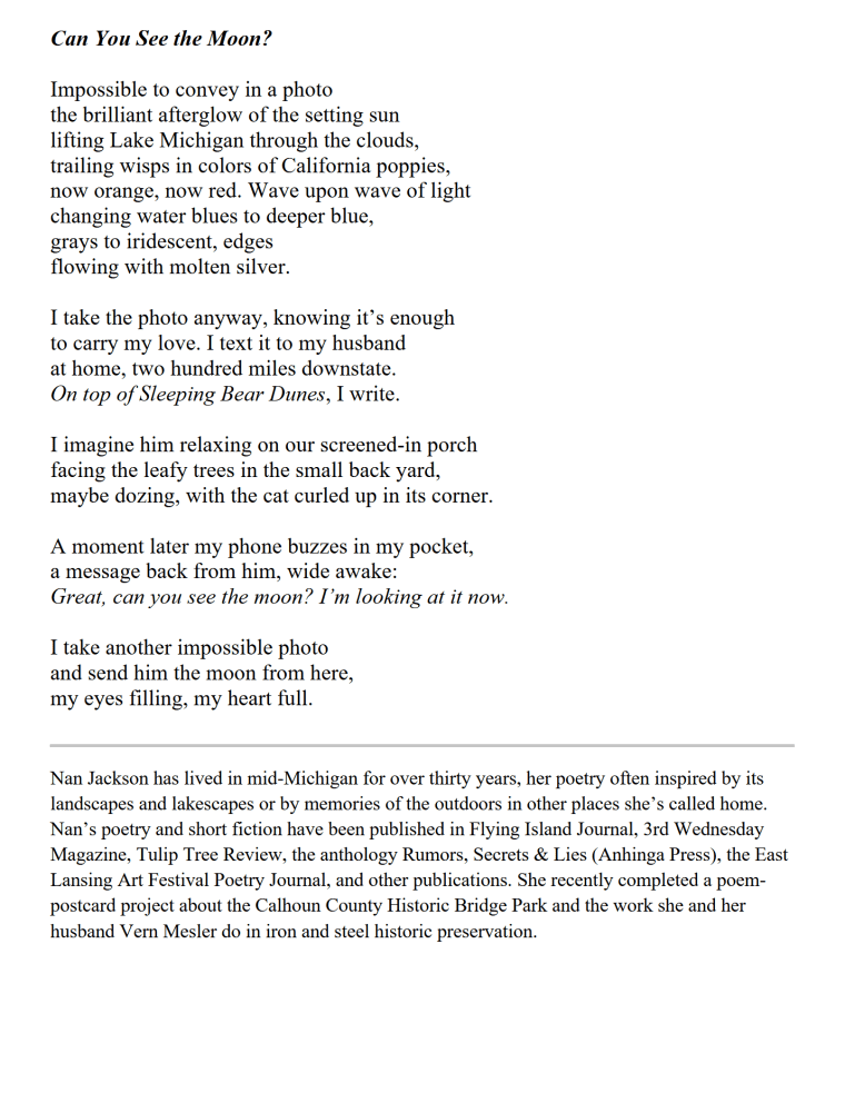 Can You See the Moon? Nan Jackson – Third Wednesday Magazine