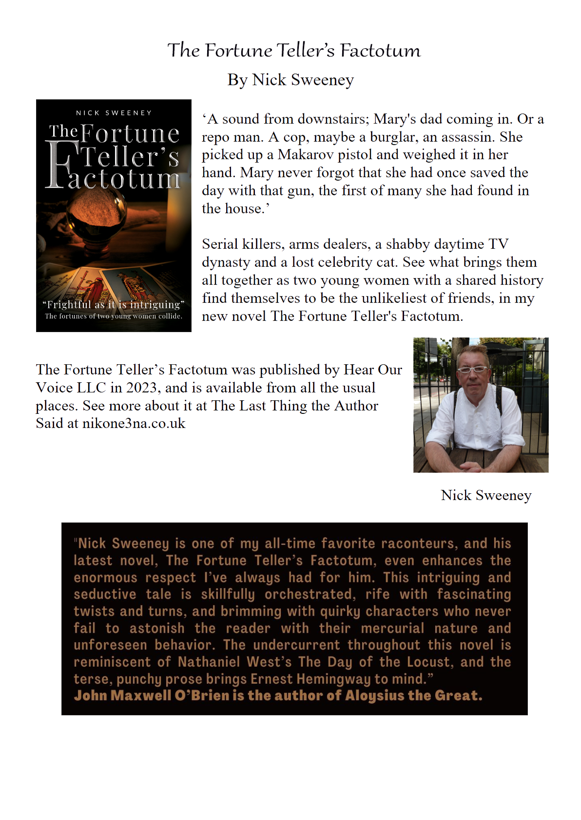 The Fortune Teller’s Factotum / Nick Sweeney – Third Wednesday Magazine