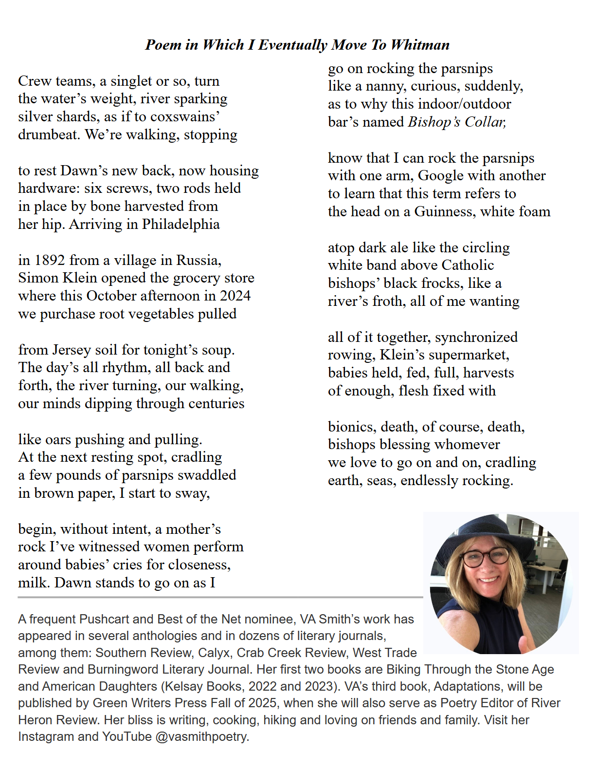 Poem in Which I Eventually Move To Whitman / Virginia Smith – Third ...