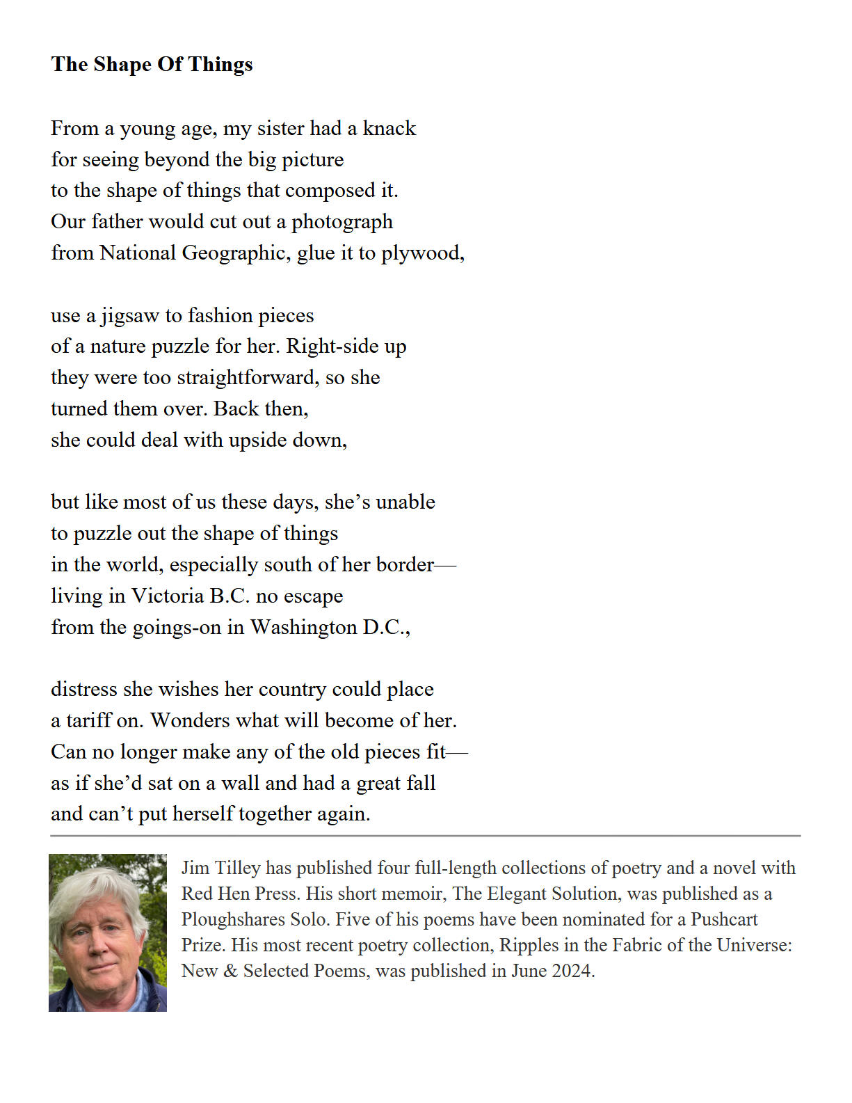 The Shape of Things / Jim Tilley – Third Wednesday Magazine