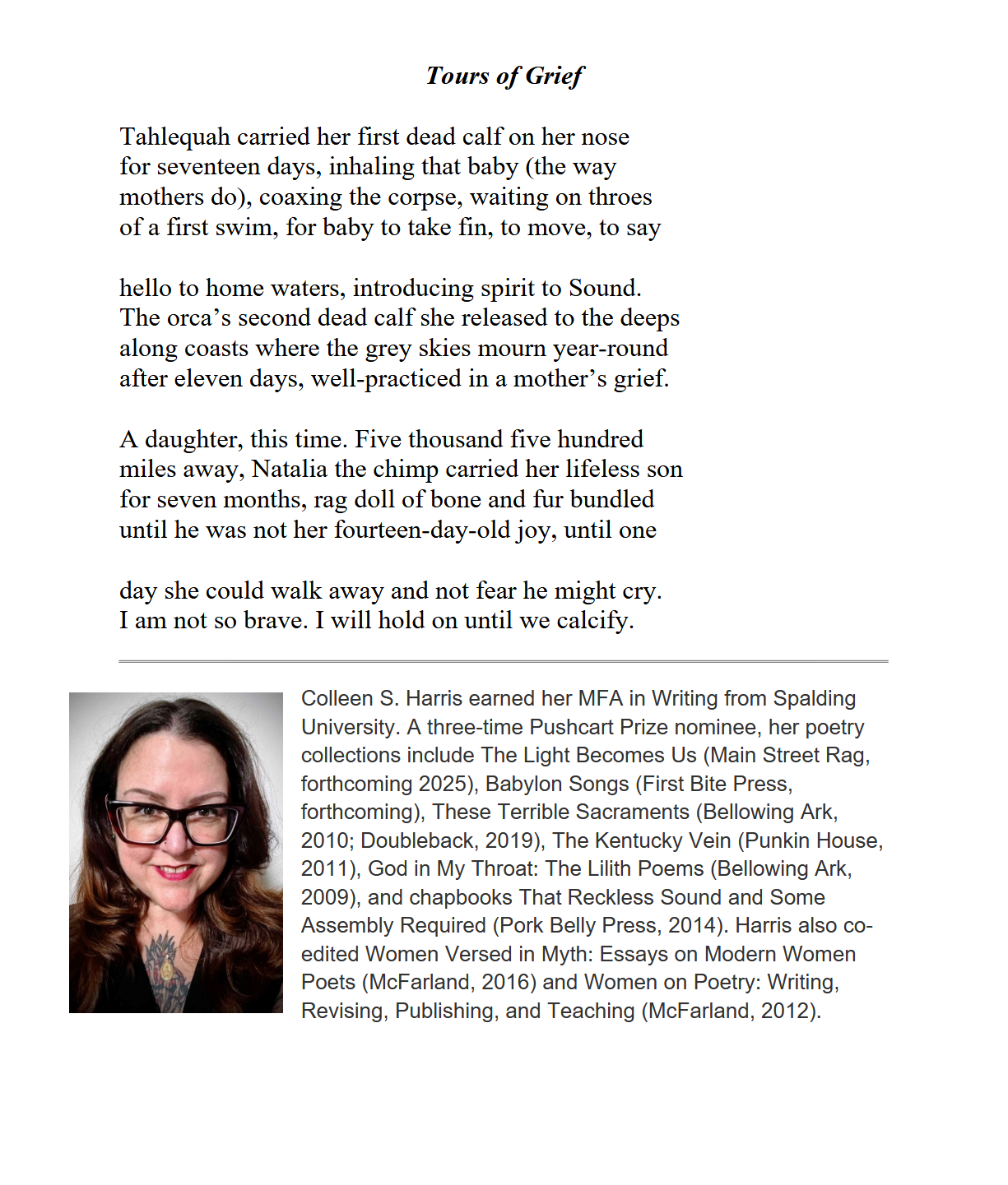 Tours of Grief / Colleen Harris – Third Wednesday Magazine