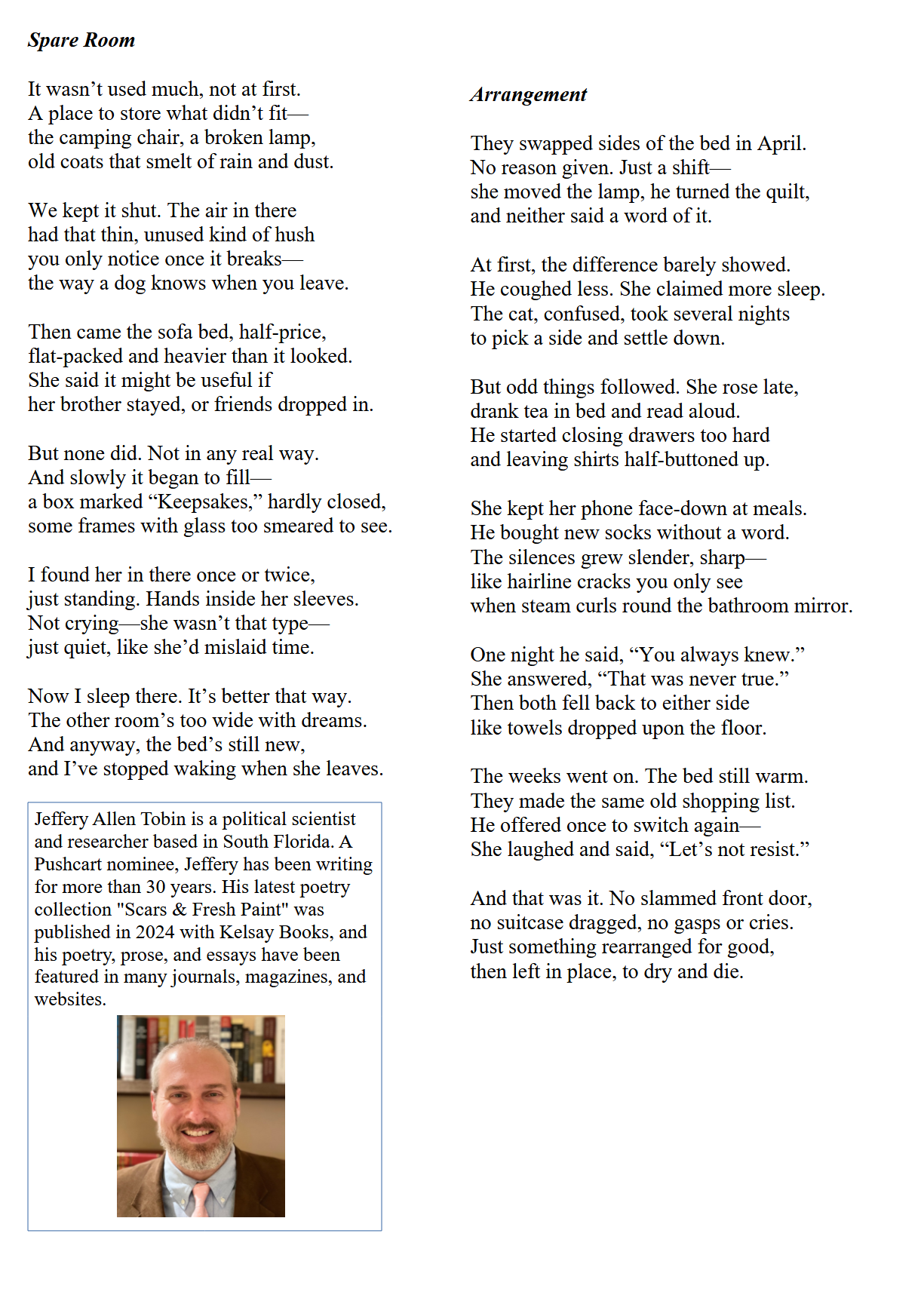 Two Poems by Jeffery Tobin – Third Wednesday Magazine