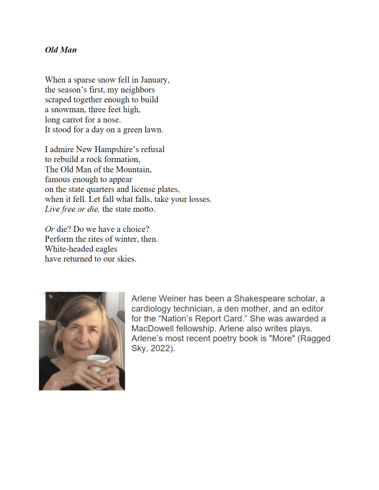 Old Man / Arlene Weiner – Third Wednesday Magazine