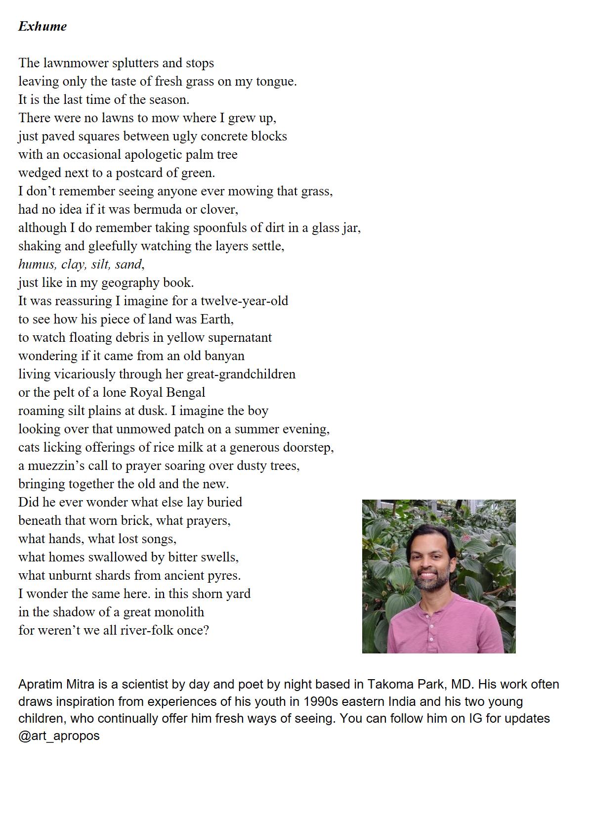 Exhume / Apratim Mitra – Third Wednesday Magazine