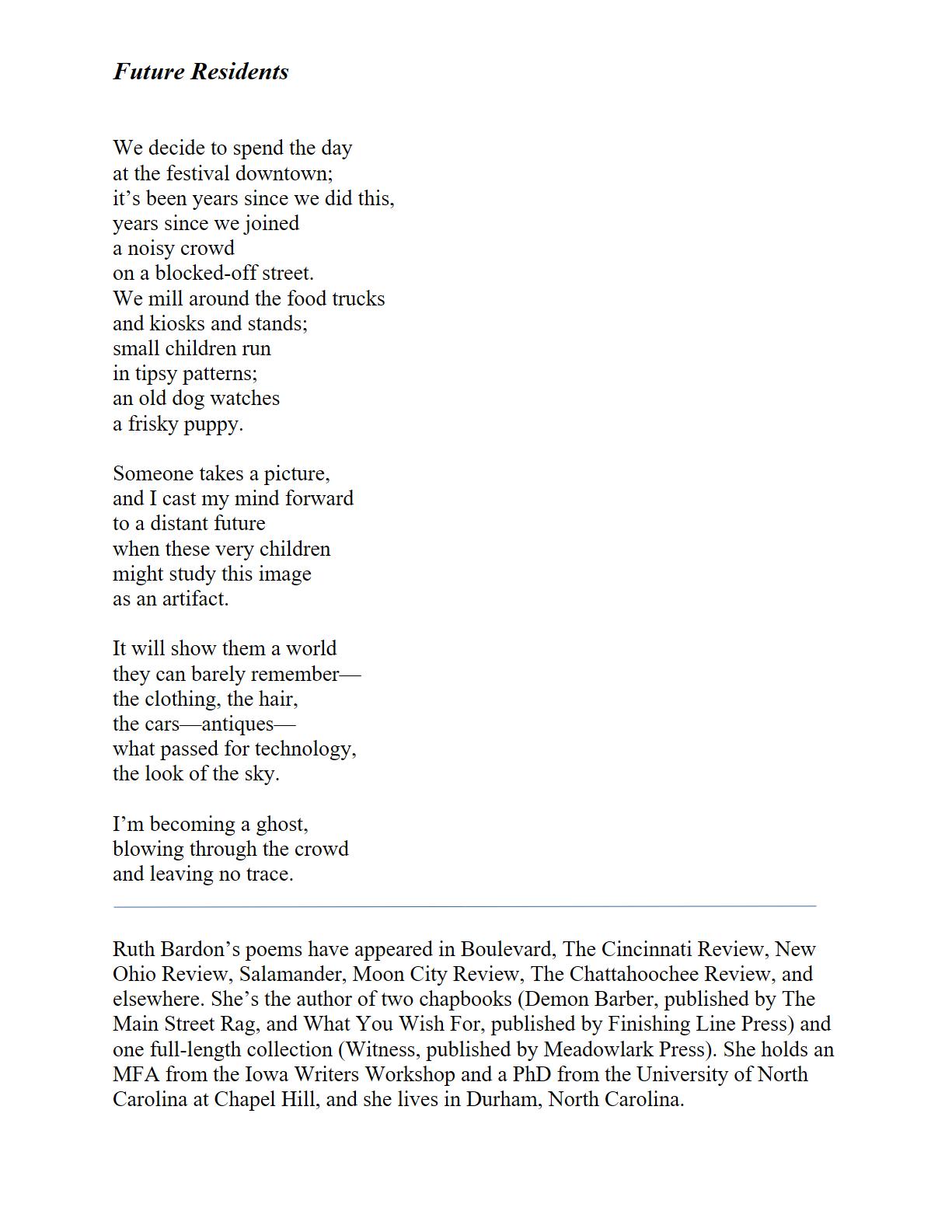 Future Residents / Ruth Bardon – Third Wednesday Magazine