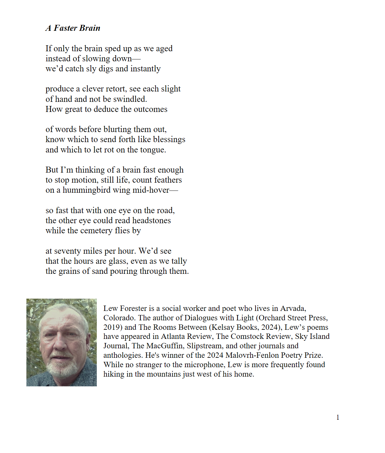 A Faster Brain / Lew Forester – Third Wednesday Magazine
